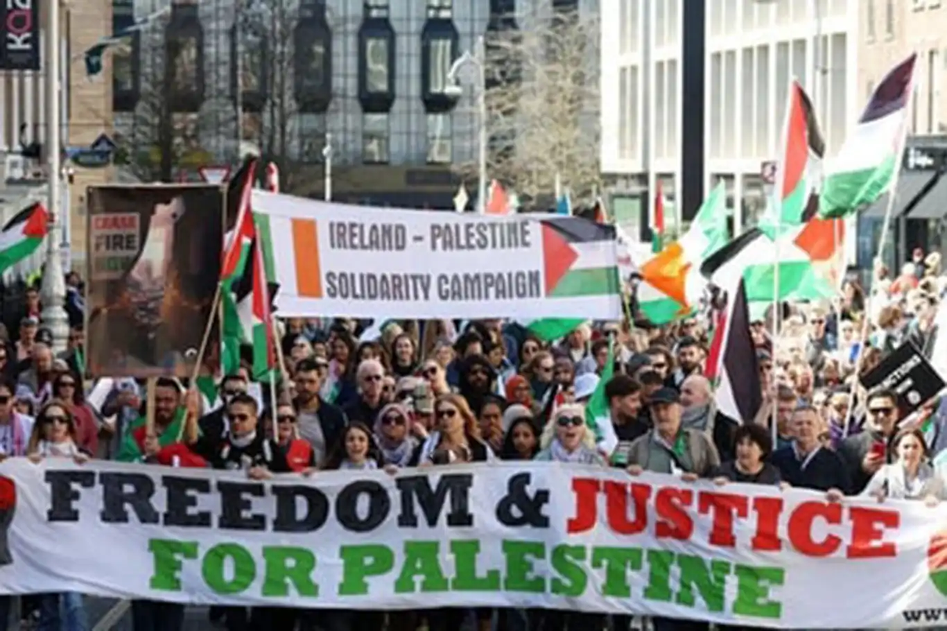Thousands march in Dublin for freedom and justice for Palestine ...